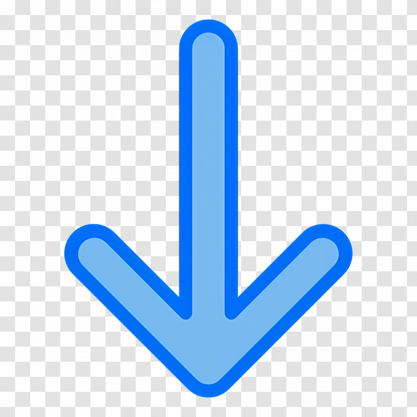Down Arrow - Blue Downward Pointing Arrow Icon Transparent PNG