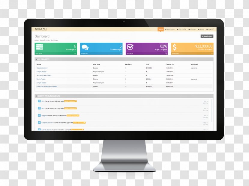 Web Development Dashboard User Interface Design - Imac Transparent PNG