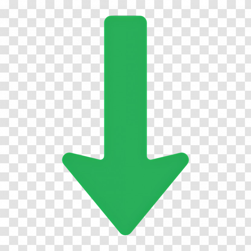 Arrow Down - Green Downward Pointing Arrow Symbol Transparent PNG